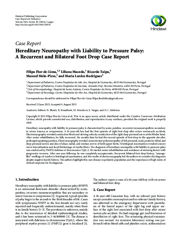 (PDF) Hereditary Neuropathy with Liability to Pressure Palsy: A ...