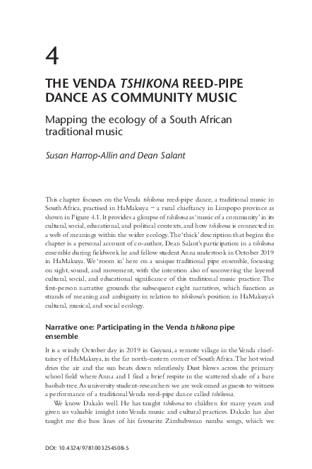 (PDF) THE VENDA TSHIKONA REED-PIPE DANCE AS COMMUNITY MUSIC Mapping the ...