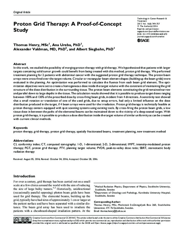 (PDF) Proton Grid Therapy: A Proof-of-Concept Study