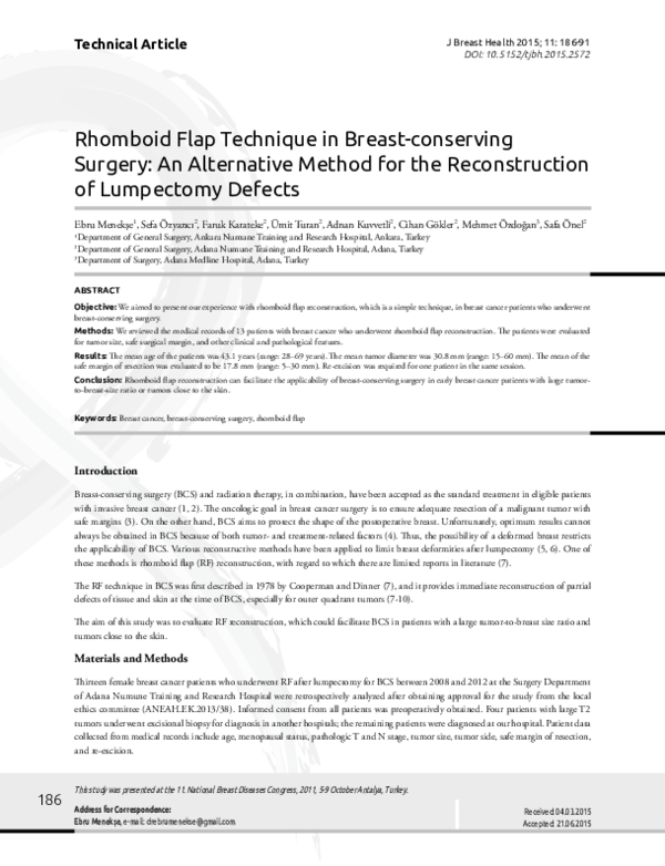 (PDF) Rhomboid Flap Technique in Breast-conserving Surgery: An ...