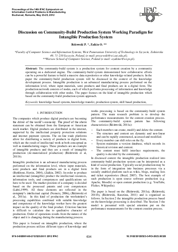 (PDF) Discussion on Community-Build Production System Working Paradigm ... (PDF) Discussion on Community-Build Production System Working Paradigm ...