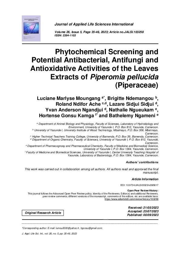 (PDF) Phytochemical Screening and Potential Antibacterial, Antifungi and Antioxidative ...