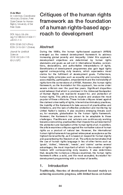 (PDF) Critiques of the human rights framework as the foundation of a ...