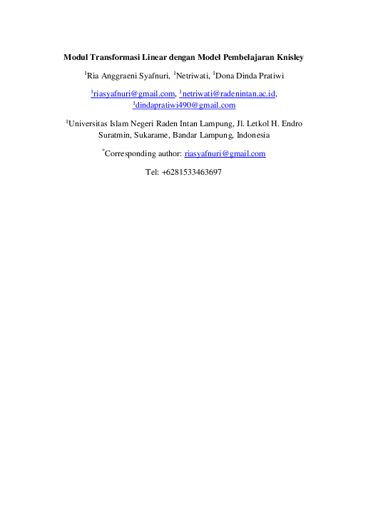 (PDF) Modul Transformasi Linear Model Knisley-converted