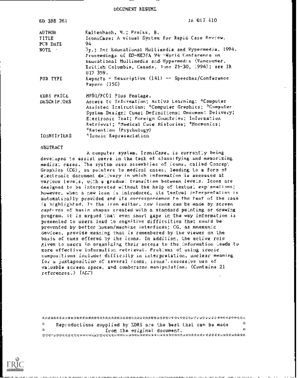 (PDF) IconiCase: A visual System for Rapid Case Review