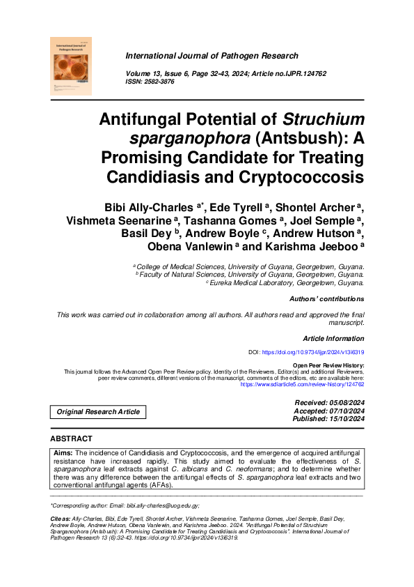 (PDF) Antifungal Potential of Struchium sparganophora (Antsbush): A ...