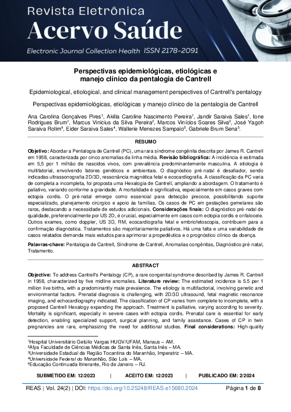 (PDF) Perspectivas epidemiológicas, etiológicas e manejo clínico da ...