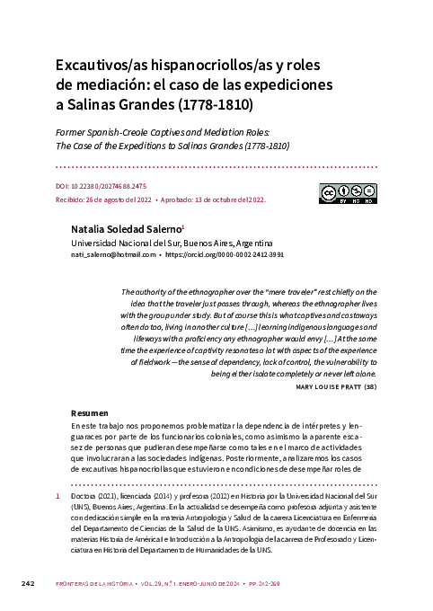 (PDF) Excautivos/as hispanocriollos/as y roles de mediación: el caso de las expediciones a ...