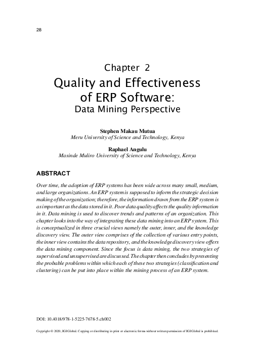 (PDF) Quality and Effectiveness of ERP Software | STEPHEN MUTUA ...