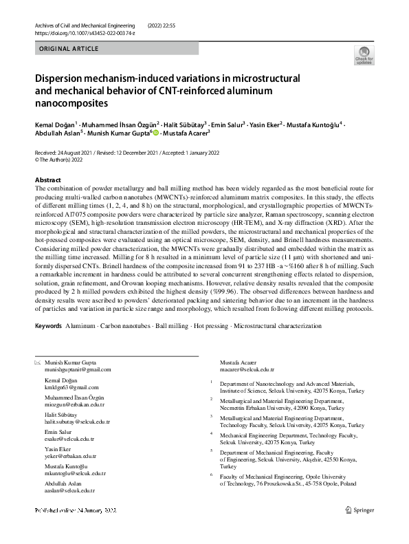 (PDF) Dispersion mechanism-induced variations in microstructural and ...