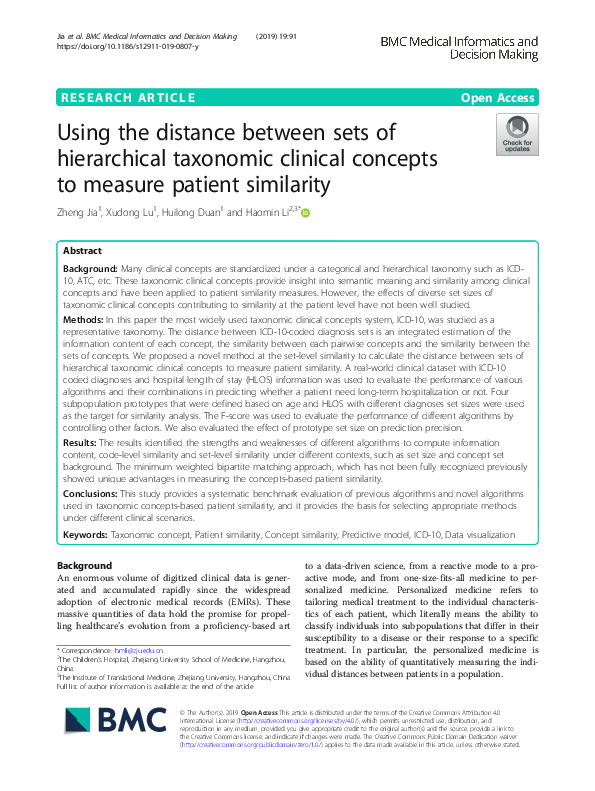 (PDF) Using the distance between sets of hierarchical taxonomic ...