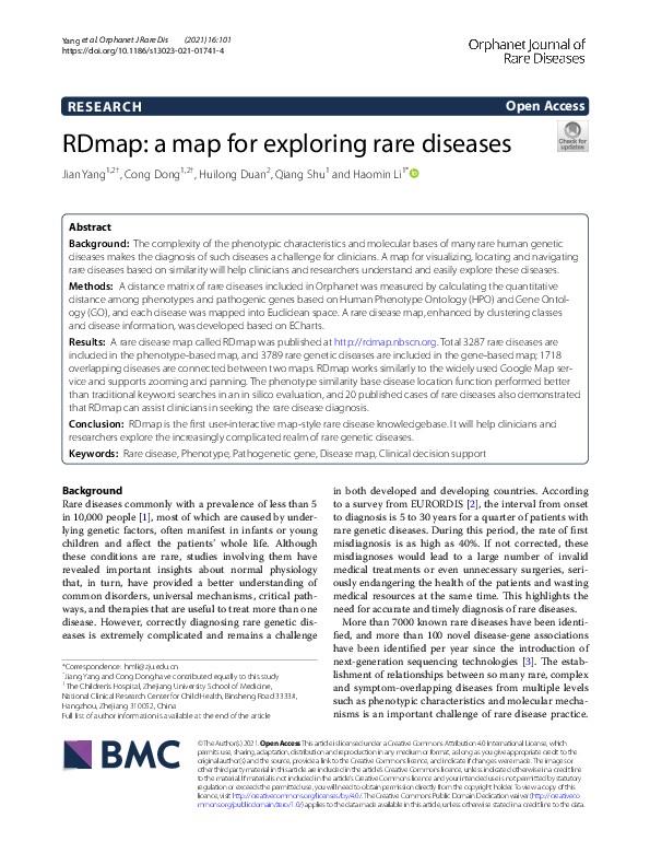 (PDF) RDmap: a map for exploring rare diseases
