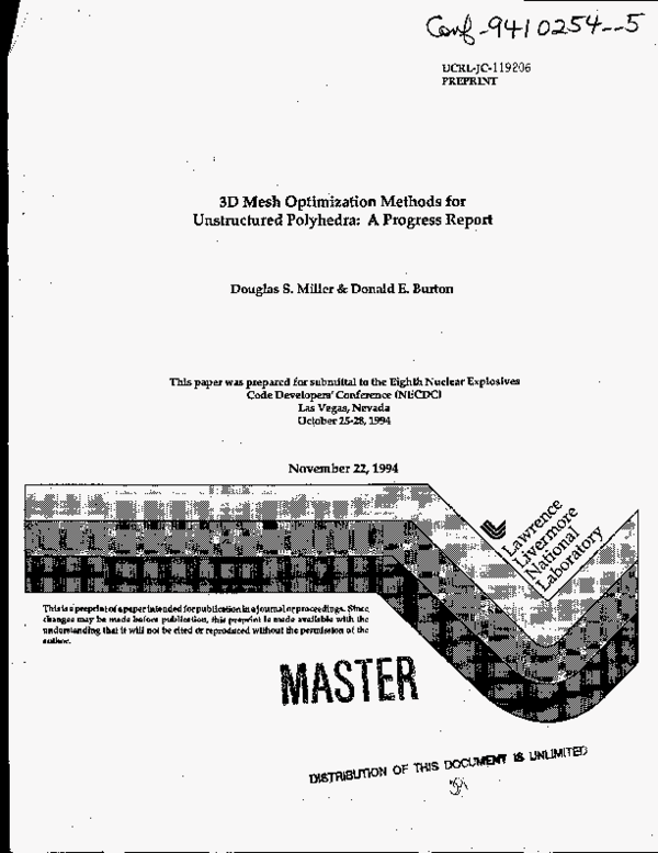 (PDF) 3D Mesh optimization methods for unstructured polyhedra: A ...