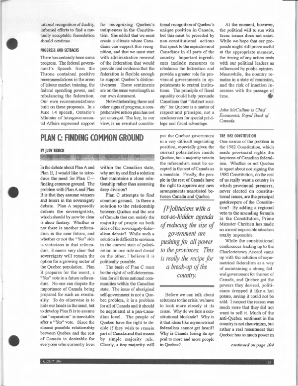 (PDF) Plan C: Finding common ground
