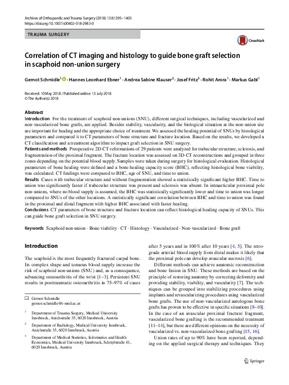 (PDF) Correlation of CT imaging and histology to guide bone graft ...