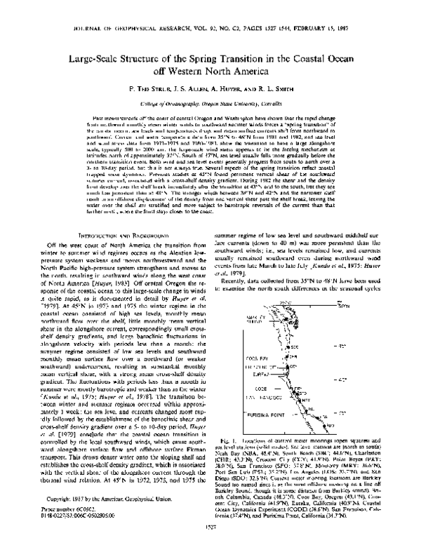 (PDF) Large-scale structure of the spring transition in the coastal ...