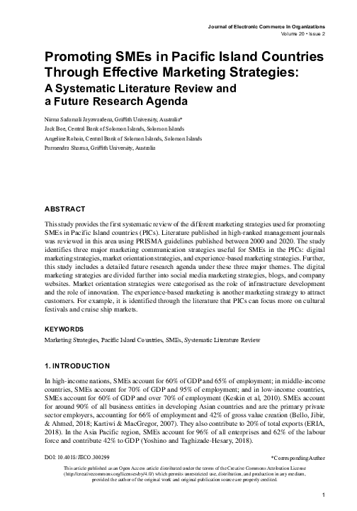 (PDF) Promoting SMEs in Pacific Island Countries Through Effective ...