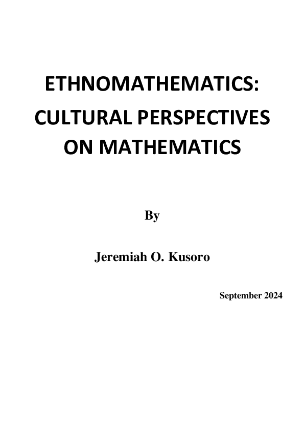(PDF) ETHNOMATHEMATICS: CULTURAL PERSPECTIVES ON MATHEMATICS