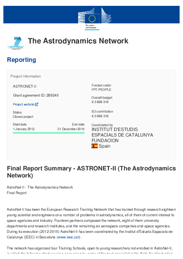 (PDF) Astrodynamics Network AstroNet-II