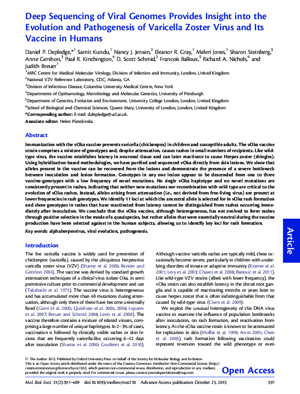 (PDF) Deep Sequencing of Viral Genomes Provides Insight into the ...