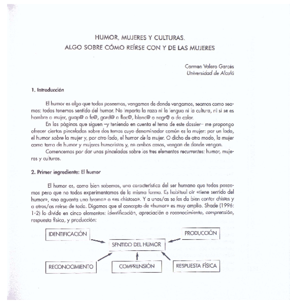 (PDF) Humor, mujeres y culturas. Algo sobre cómo reírse con y de las ...