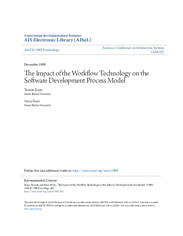 (PDF) The Impact of the Workflow Technology on the Software Development ...