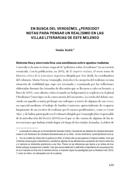 (PDF) En busca del verosímil ¿perdido? Notas para pensar un realismo en ...