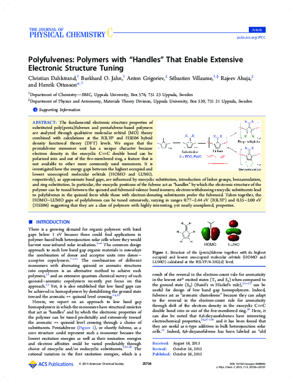 (PDF) Polyfulvenes: Polymers with “Handles” That Enable Extensive Electronic Structure Tuning