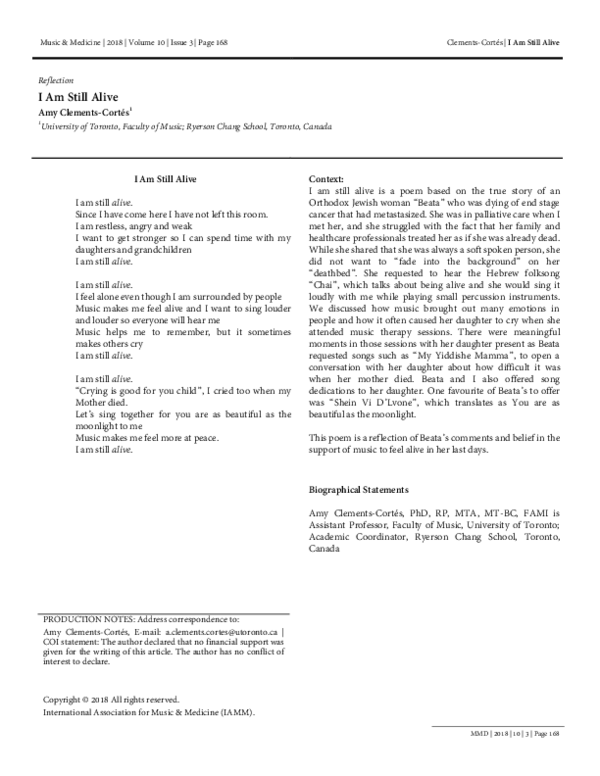 (PDF) I am still alive
