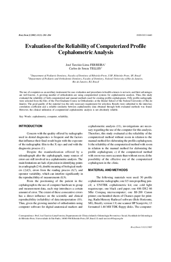 (PDF) Evaluation of the reliability of computerized profile ...