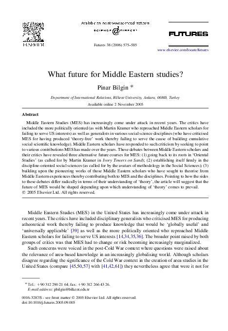 (PDF) What future for Middle Eastern studies?