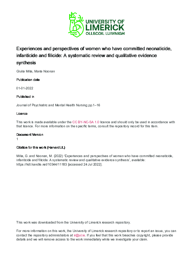 (PDF) Experiences and perspectives of women who have committed ...