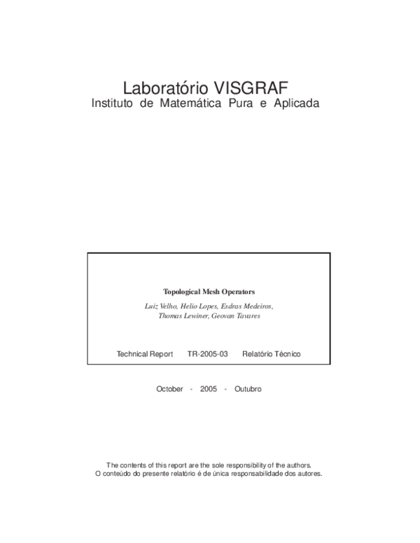 Pdf Topological Mesh Operators