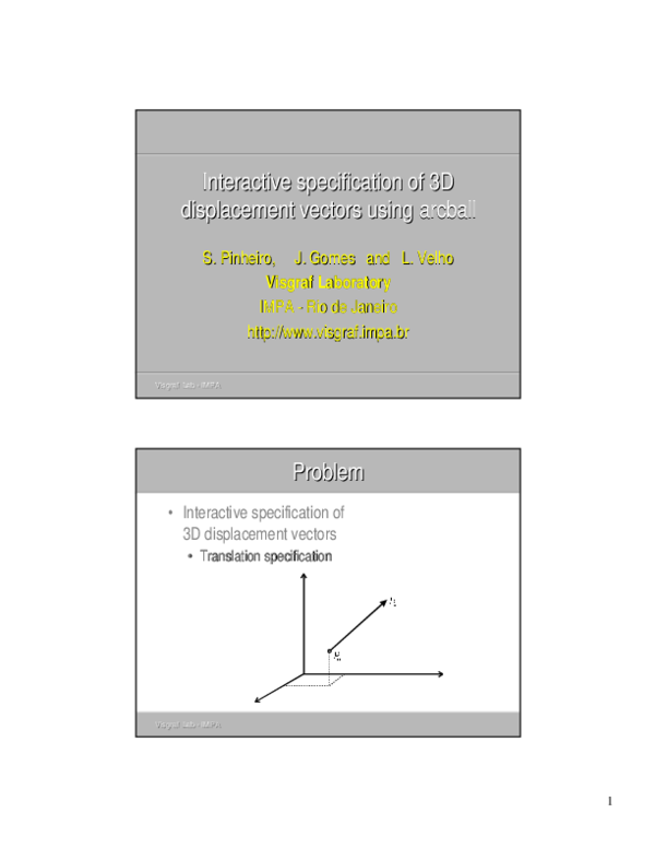(PDF) Interactive Specification of 3D Displacement Vectors Using Arcball