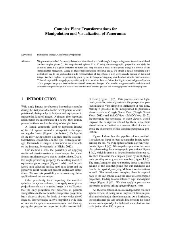 (PDF) Complex Plane Transformations for Manipulation and Visualization ...