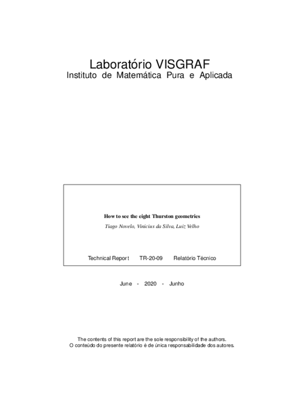(PDF) How to see the eight Thurston geometries