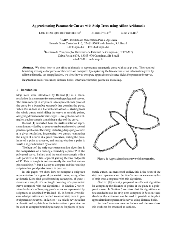 (PDF) Approximating Parametric Curves With Strip Trees Using Affine ...