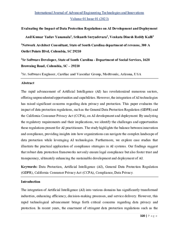 (PDF) Evaluating the Impact of Data Protection Regulations on AI ...