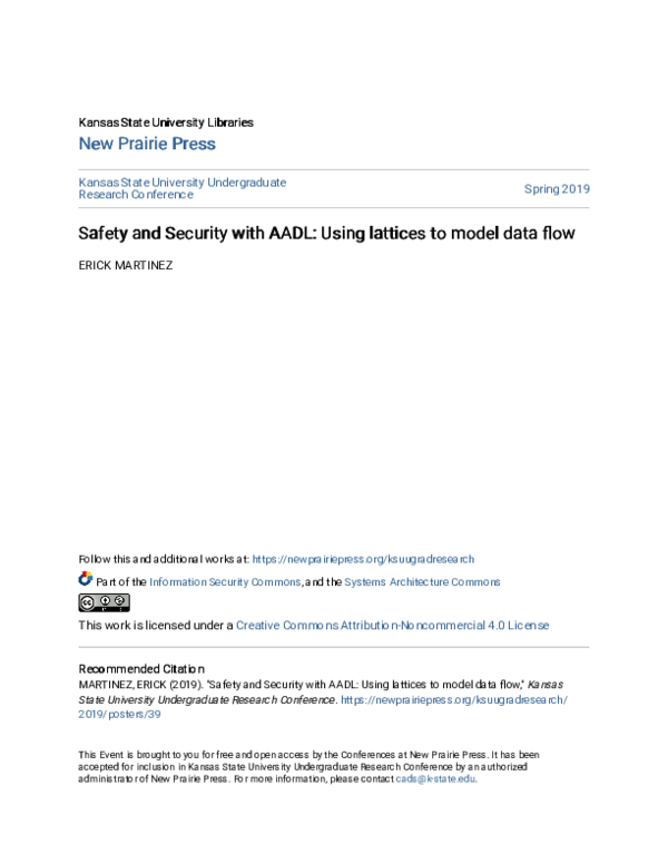(PDF) Safety and Security with AADL: Using lattices to model data flow