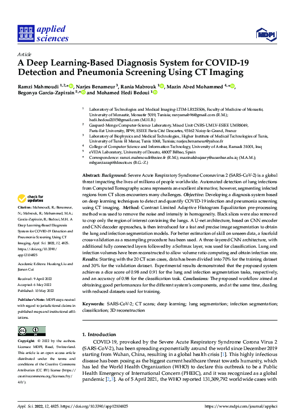 (PDF) A Deep Learning-Based Diagnosis System for COVID-19 Detection and ...