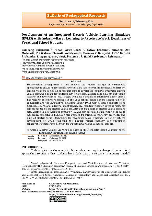 (PDF) Development of an Integrated Electric Vehicle Learning Simulator ...