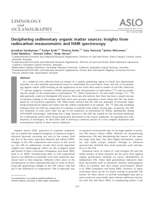 (PDF) Deciphering sedimentary organic matter sources: Insights from ...