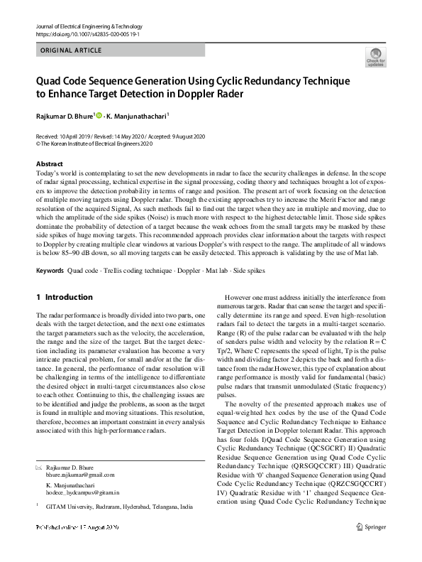 (PDF) Quad Code Sequence Generation Using Cyclic Redundancy Technique ...