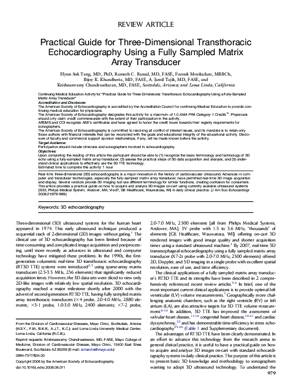 (PDF) “Practical Guide for Three-Dimensional Transthoracic ...