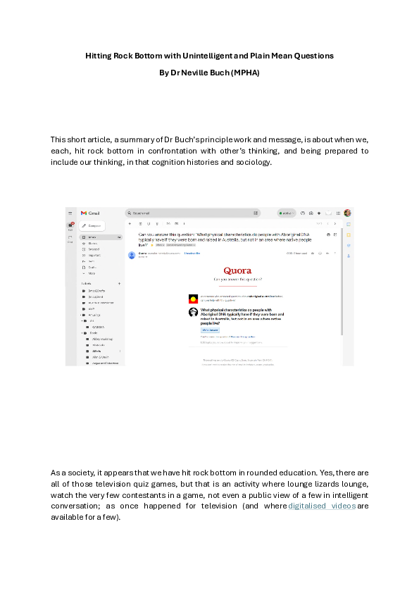 (PDF) Hitting Rock Bottom with Unintelligent and Plain Mean Questions