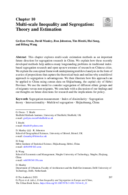(PDF) Multi-Scale Methods for Analyzing Segregation in China