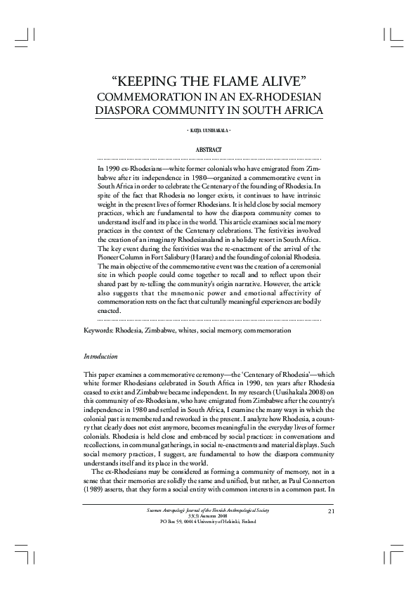 (PDF) “Keeping the Flame Alive”