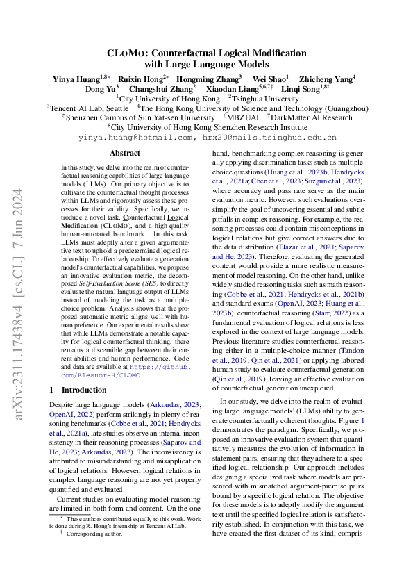 (PDF) CLOMO: Counterfactual Logical Modification with Large Language Models