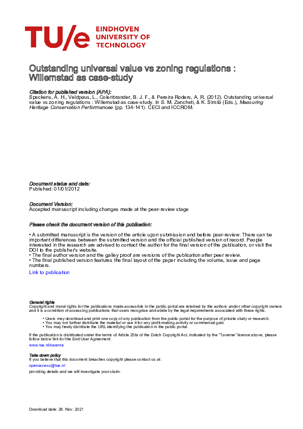 (PDF) Outstanding universal value vs zoning regulations : Willemstad as ...