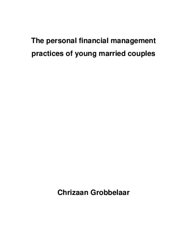 (PDF) The personal financial management practices of young married couples